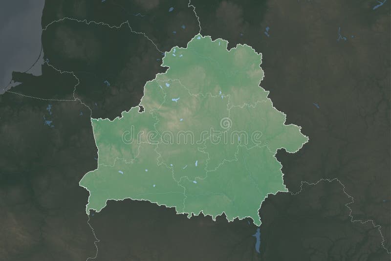 Belarus Borders. Neighbourhood Desaturated. Relief Stock Illustration ...