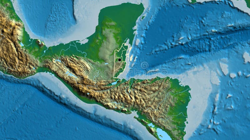 Shape of Belize with Regional Borders. Physical. Stock Illustration ...