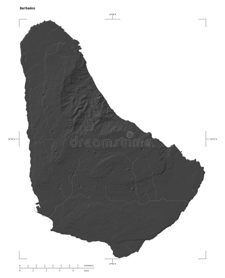 Barbados Shape on White. Pale Stock Illustration - Illustration of ...