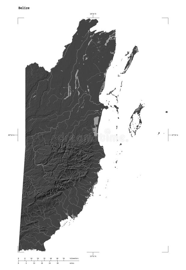 Belize Shape on White. Pale Stock Illustration - Illustration of belize ...