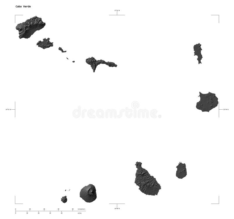 Cabo Verde Shape on White. Bilevel Stock Illustration - Illustration of ...