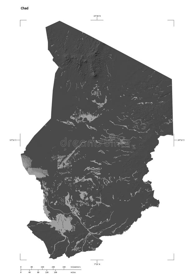 Chad Shape on White. Bilevel Stock Illustration - Illustration of ...