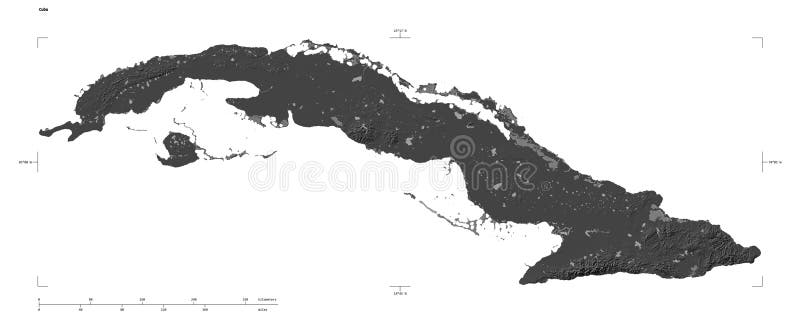 Cuba Shape on White. Bilevel Stock Illustration - Illustration of ...