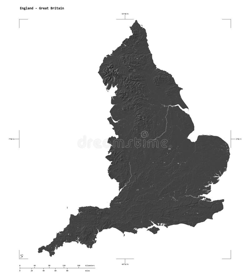 England - Great Britain Shape on White. Bilevel Stock Illustration ...
