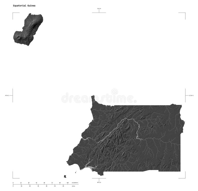 Equatorial Guinea Shape on White. Bilevel Stock Illustration ...