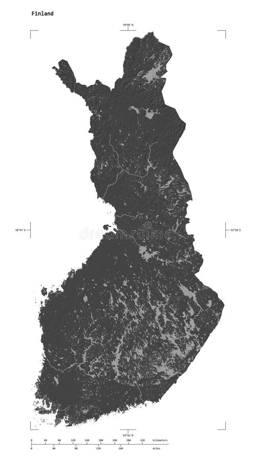 Finland Shape on White. Bilevel Stock Illustration - Illustration of ...