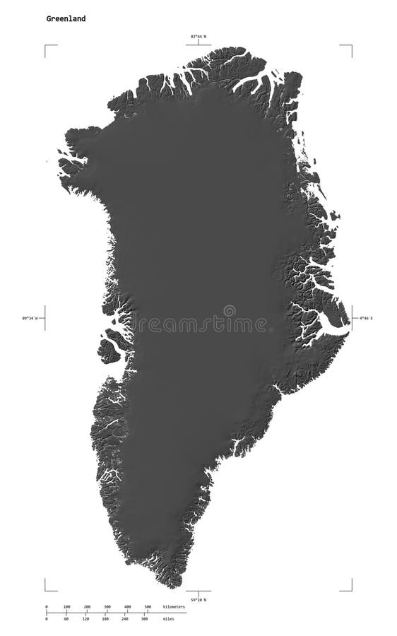 Greenland Shape on White. Bilevel Stock Illustration - Illustration of ...