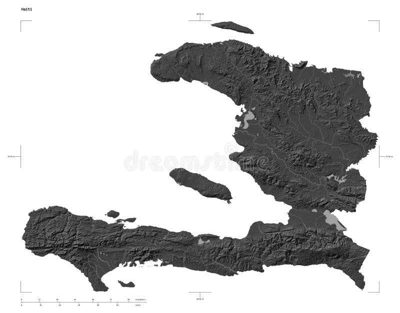 Haiti Shape on White. Bilevel Stock Illustration - Illustration of ...