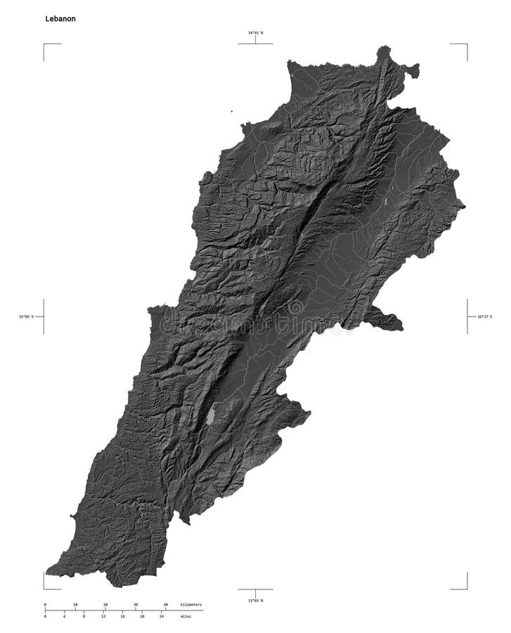 Lebanon Shape on White. Bilevel Stock Illustration - Illustration of ...