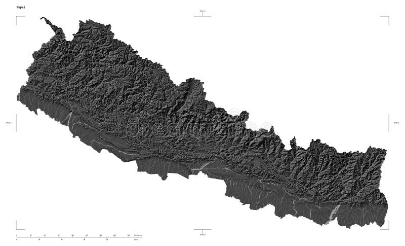 Nepal Shape on White. Bilevel Stock Illustration - Illustration of ...