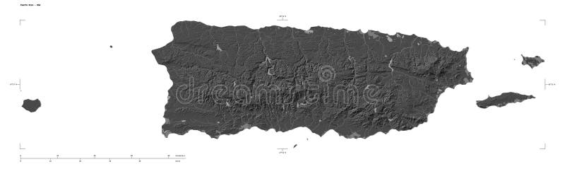 Puerto Rico - USA Shape on White. Bilevel Stock Illustration ...