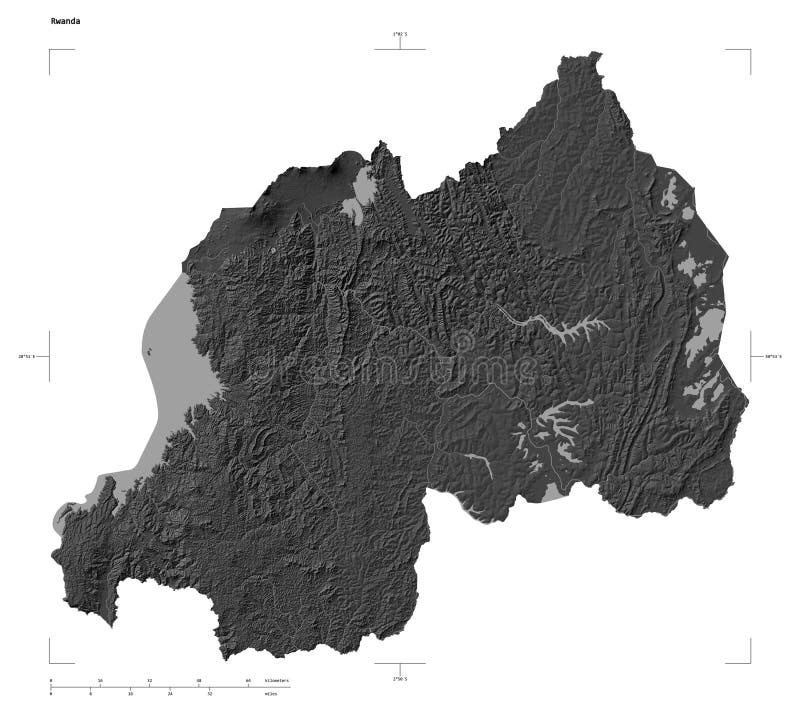 Rwanda Shape on White. Bilevel Stock Illustration - Illustration of ...
