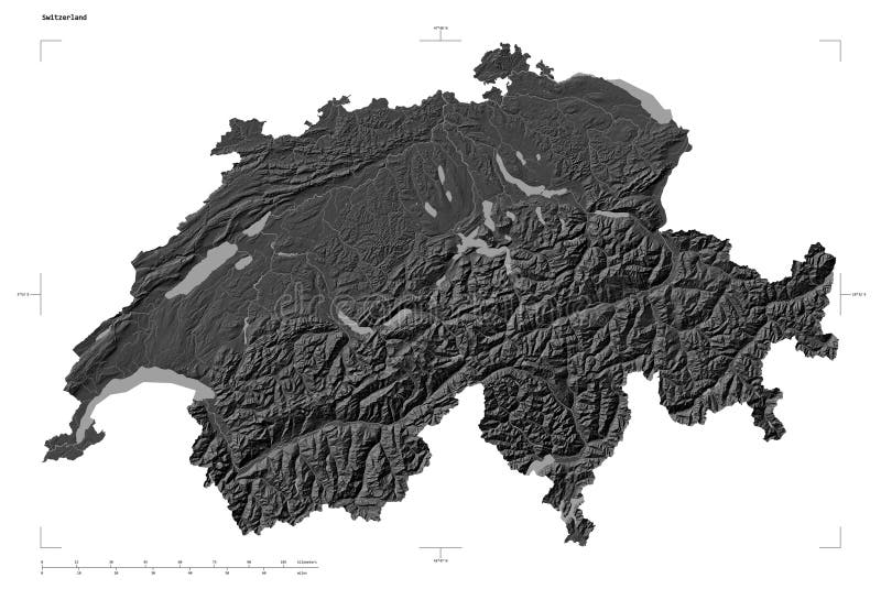 Switzerland Shape on White. Bilevel Stock Illustration - Illustration ...