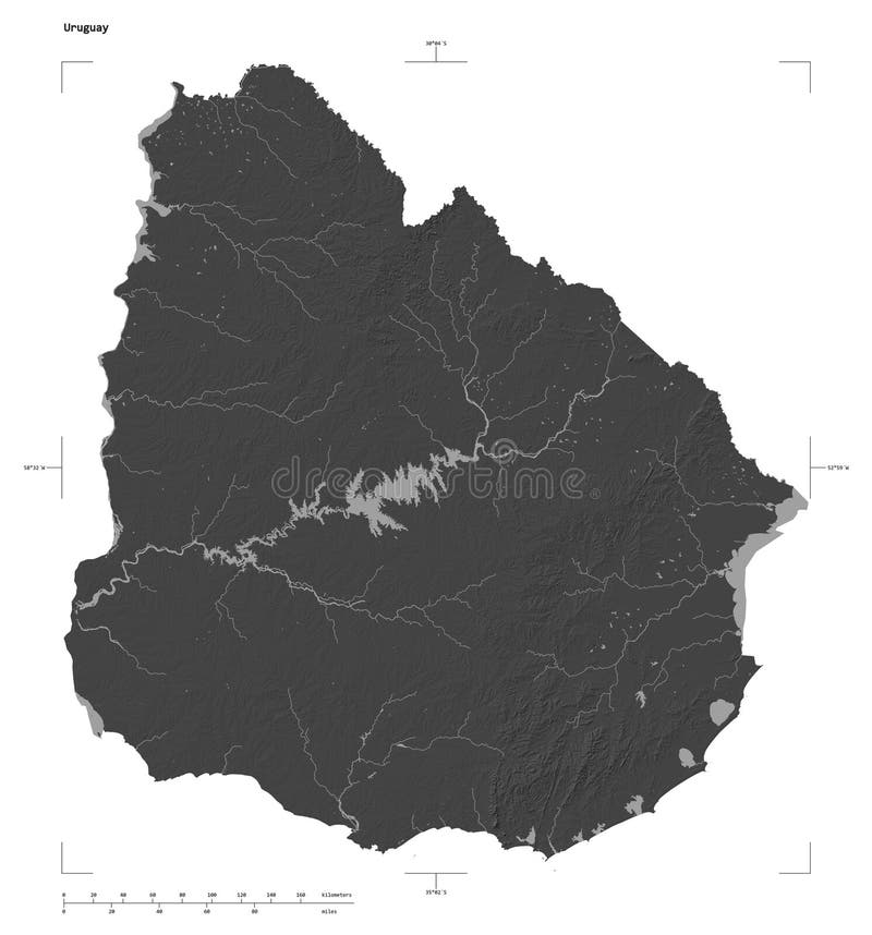 Uruguay Shape on White. Bilevel Stock Illustration - Illustration of ...