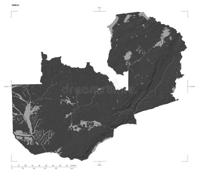 Zambia Shape on White. Bilevel Stock Illustration - Illustration of ...