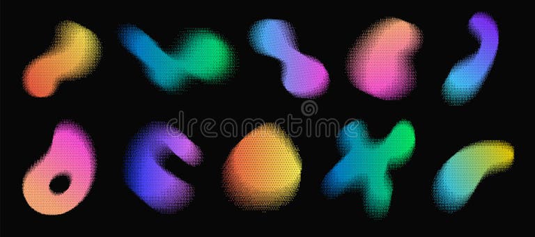 Shape with Bitmap Colorful Gradient. Gradation Organic Shape with ...