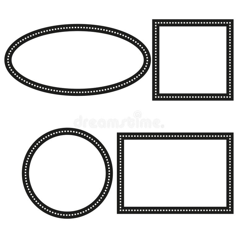 Shape Border Icon. Circle Oval Rectangle. Geometric Line Figure. Vector ...