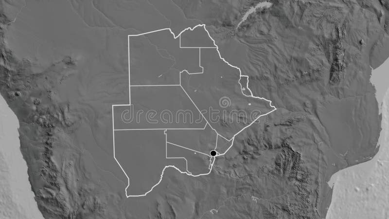 Shape of Botswana with Regional Borders. Bilevel. Stock Illustration ...