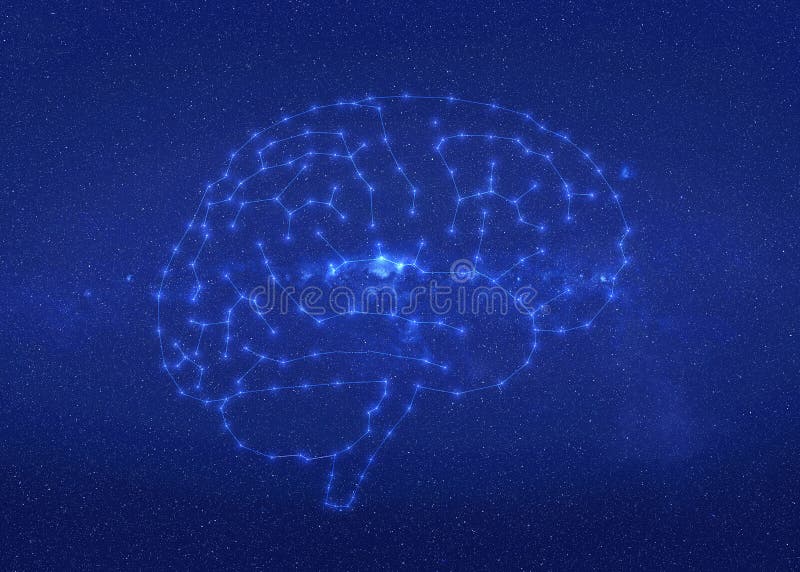 Shape of Brain Constellation in Outer Space Stock Photo - Image of ...