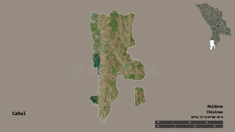Cahul, District of Moldova, Zoomed. Satellite Stock Illustration ...