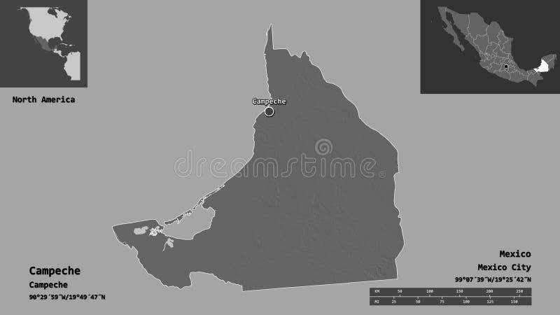 Campeche, State of Mexico,. Previews. Bilevel Stock Illustration ...