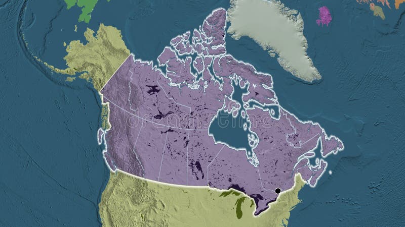 Shape of Canada with Regional Borders. Administrative. Stock ...