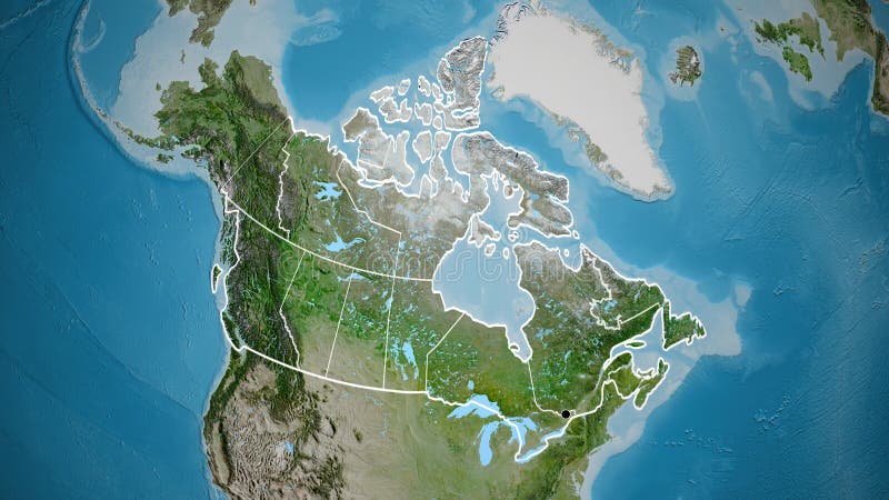 Shape of Canada with Regional Borders. Satellite. Stock Illustration ...