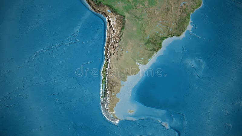 Shape of Chile with Regional Borders. Satellite. Stock Illustration ...