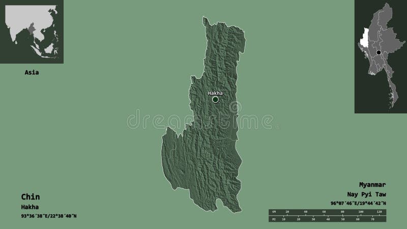 Chin, State of Myanmar,. Previews. Administrative Stock Illustration ...