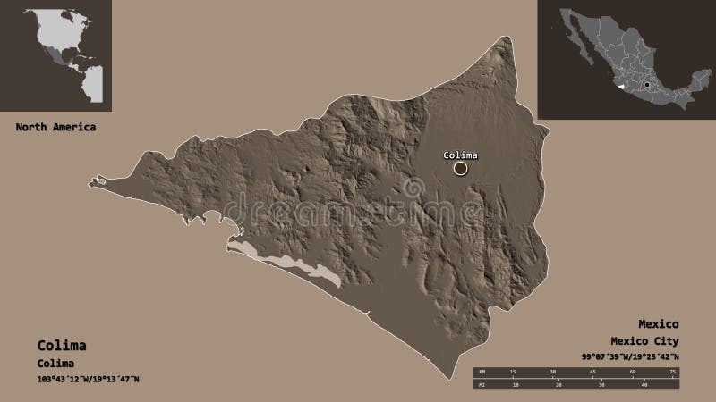 Colima, State of Mexico,. Previews. Administrative Stock Illustration ...