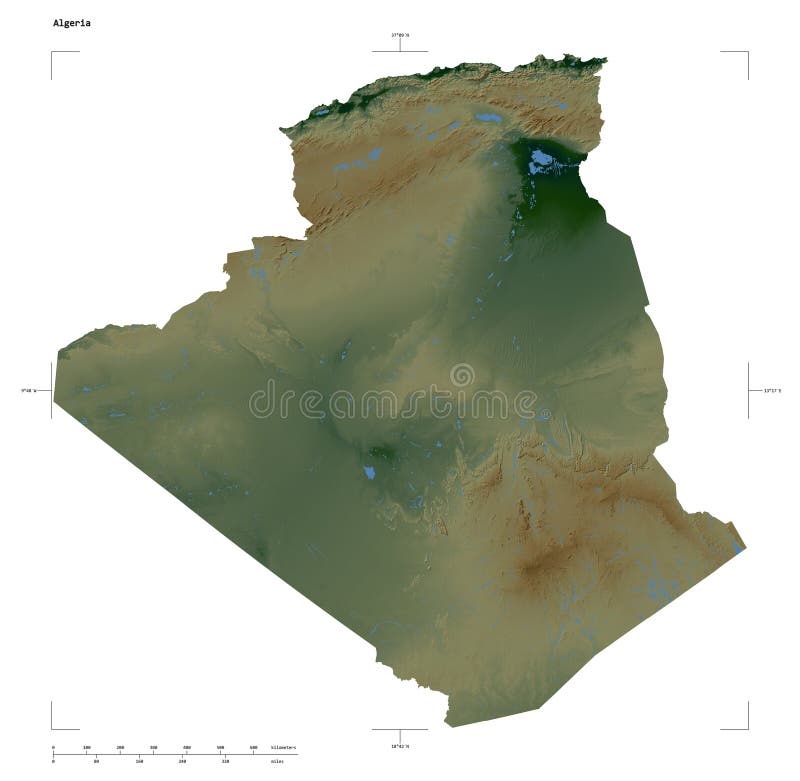 Algeria Shape on White. Physical Stock Illustration - Illustration of ...