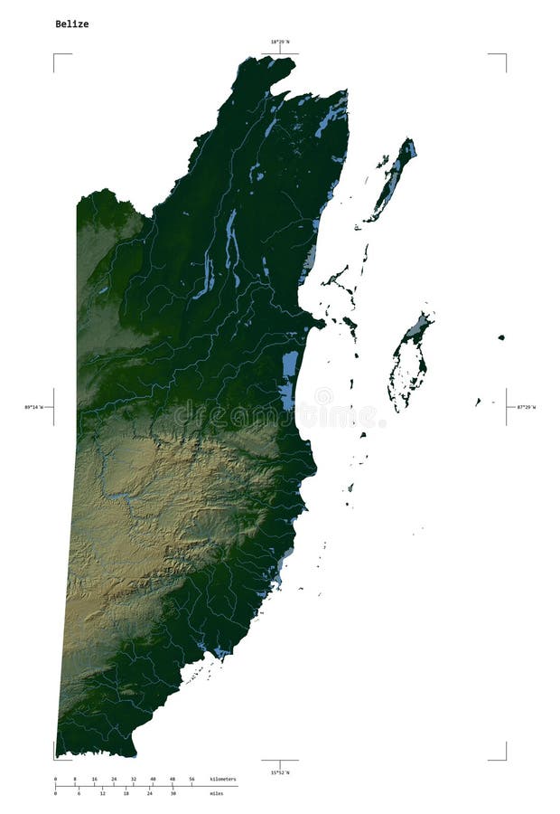Belize Shape on White. Physical Stock Illustration - Illustration of border, administrative ...