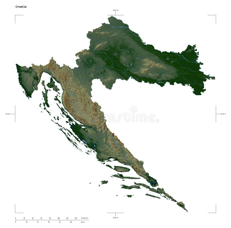 Croatia Shape on White. Physical Stock Illustration - Illustration of ...