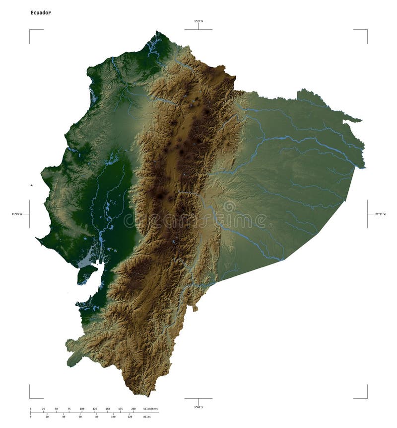 Ecuador Shape on White. Physical Stock Illustration - Illustration of ...