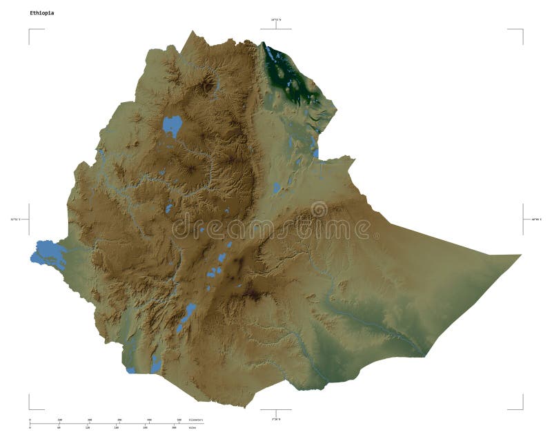 Ethiopia Shape on White. Physical Stock Illustration - Illustration of ...