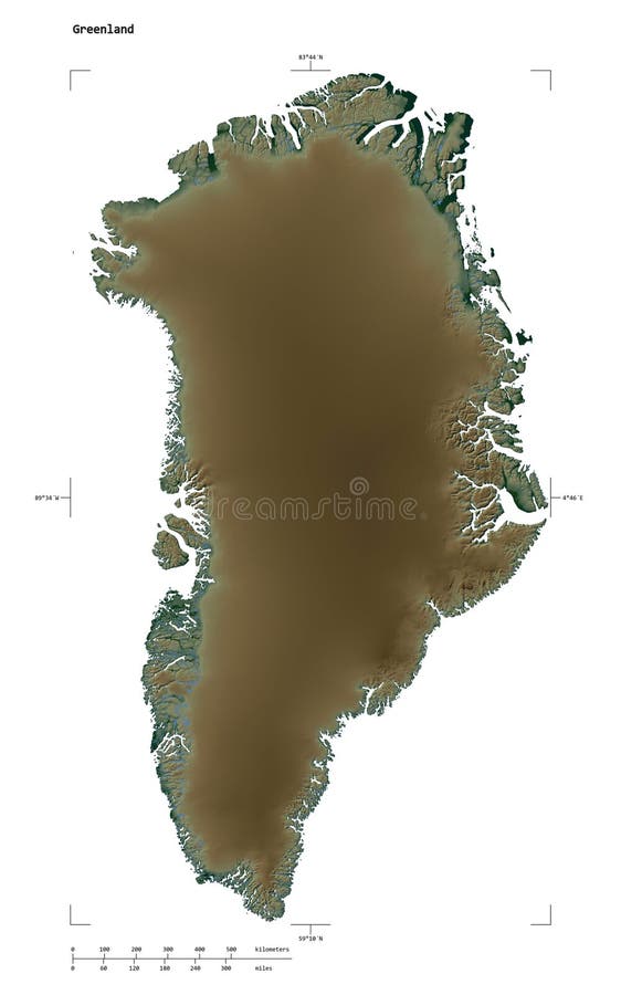 Greenland Shape on White. Physical Stock Illustration - Illustration of ...