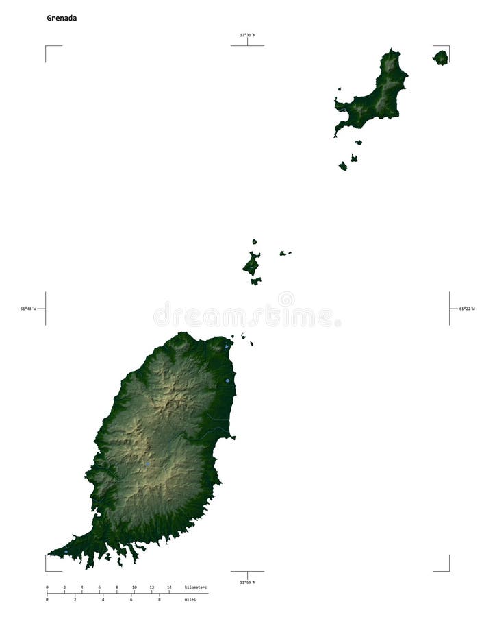 Grenada Shape on White. Physical Stock Illustration - Illustration of ...