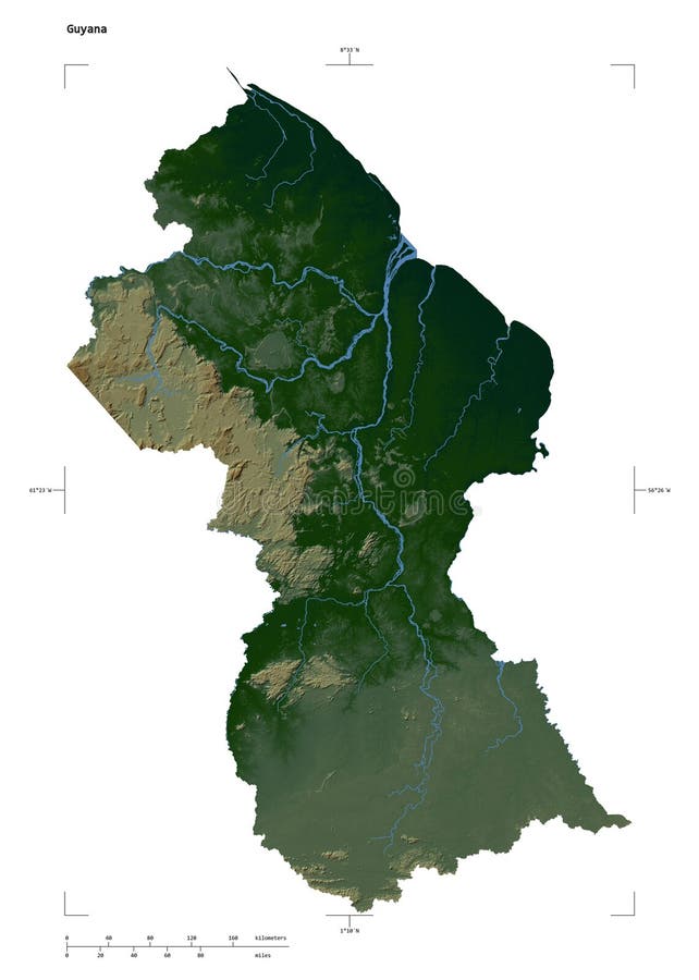 Guyana Shape on White. Physical Stock Illustration - Illustration of ...