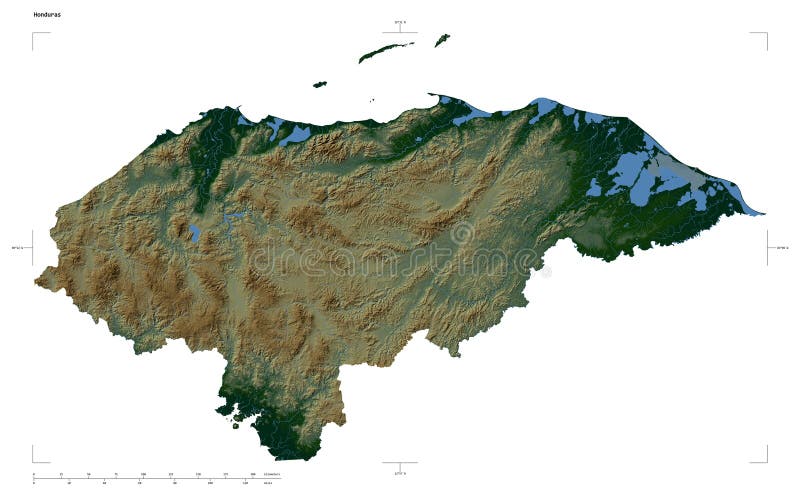 Honduras Shape on White. Physical Stock Illustration - Illustration of administrative, planet ...