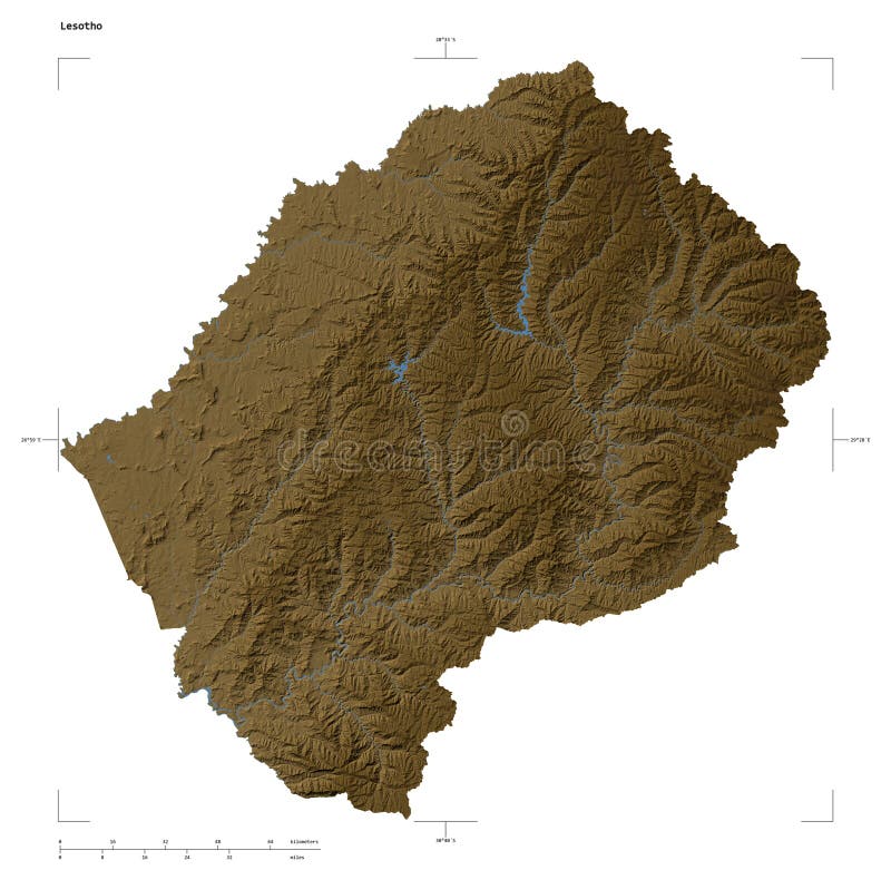 Lesotho Shape on White. Physical Stock Illustration - Illustration of ...