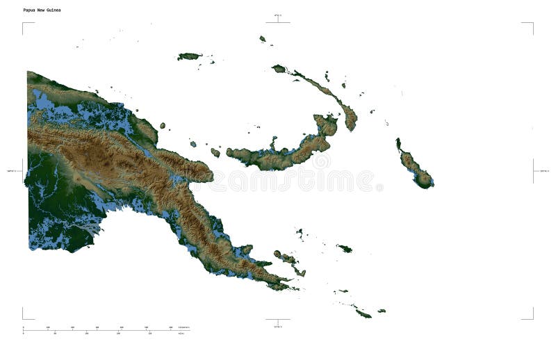 Papua New Guinea Shape on White. Physical Stock Illustration ...