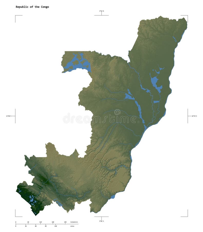 Republic of the Congo Shape on White. Physical Stock Illustration ...