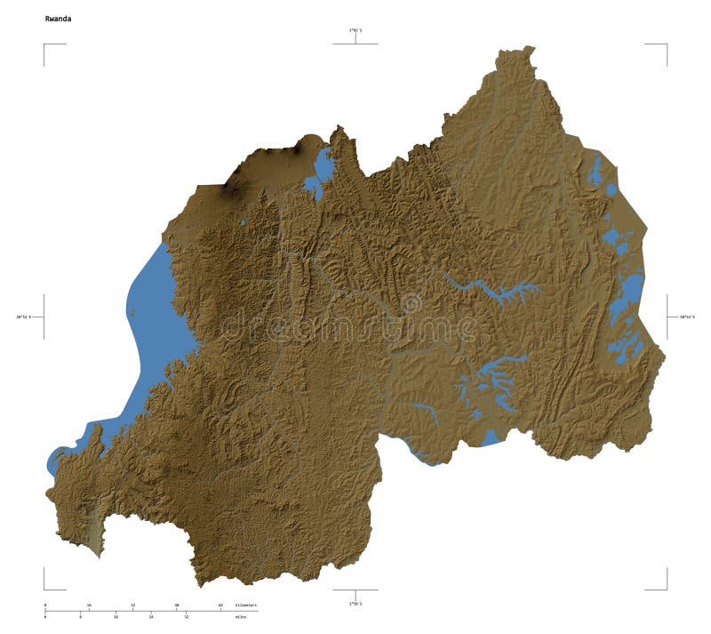 Rwanda Shape on White. Physical Stock Illustration - Illustration of ...