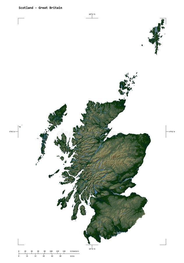 Scotland - Great Britain Shape on White. Physical Stock Illustration ...