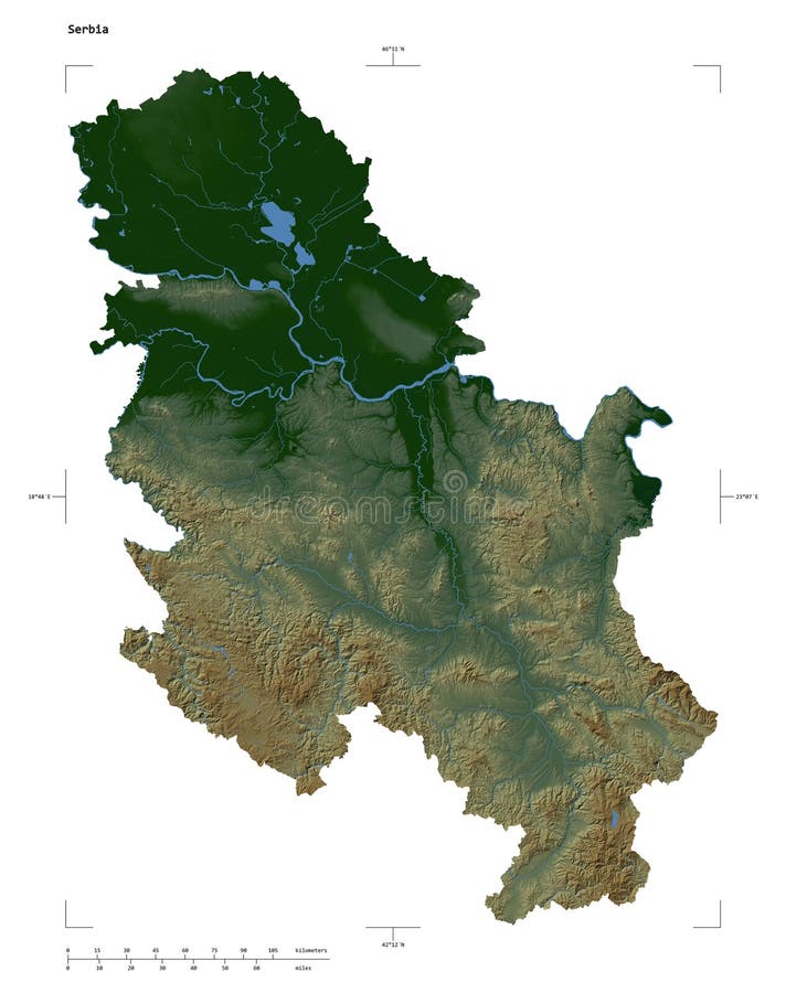 Serbia Shape on White. Physical Stock Illustration - Illustration of ...