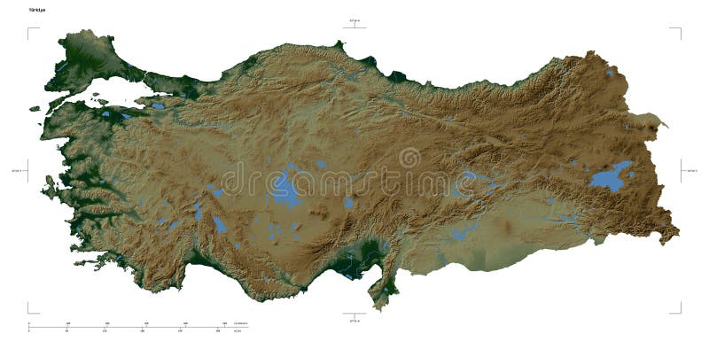 Turkiye Shape on White. Physical Stock Illustration - Illustration of ...