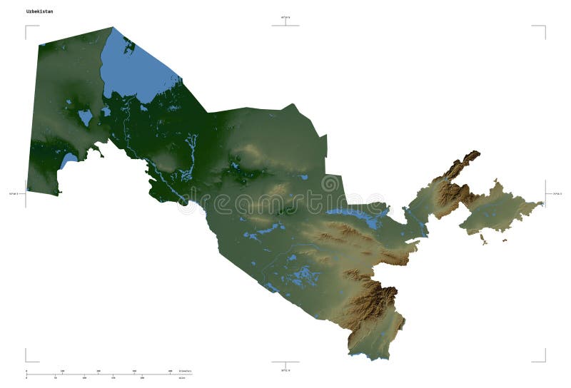 Uzbekistan Shape on White. Physical Stock Illustration - Illustration ...