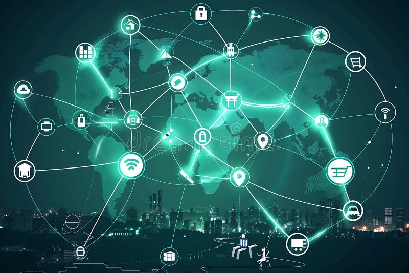 Shape of Connectivity with Internet Lines for Tracking. Stock ...