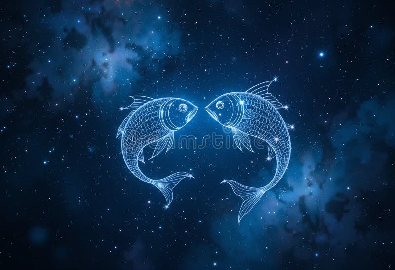 The Shape of the Constellation Pisces is Like a Fish. Stock ...