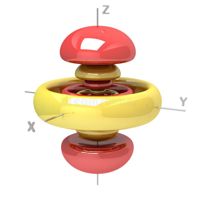 Shape of the 7D M-0 Atomic Orbital on White Background. Available Other ...